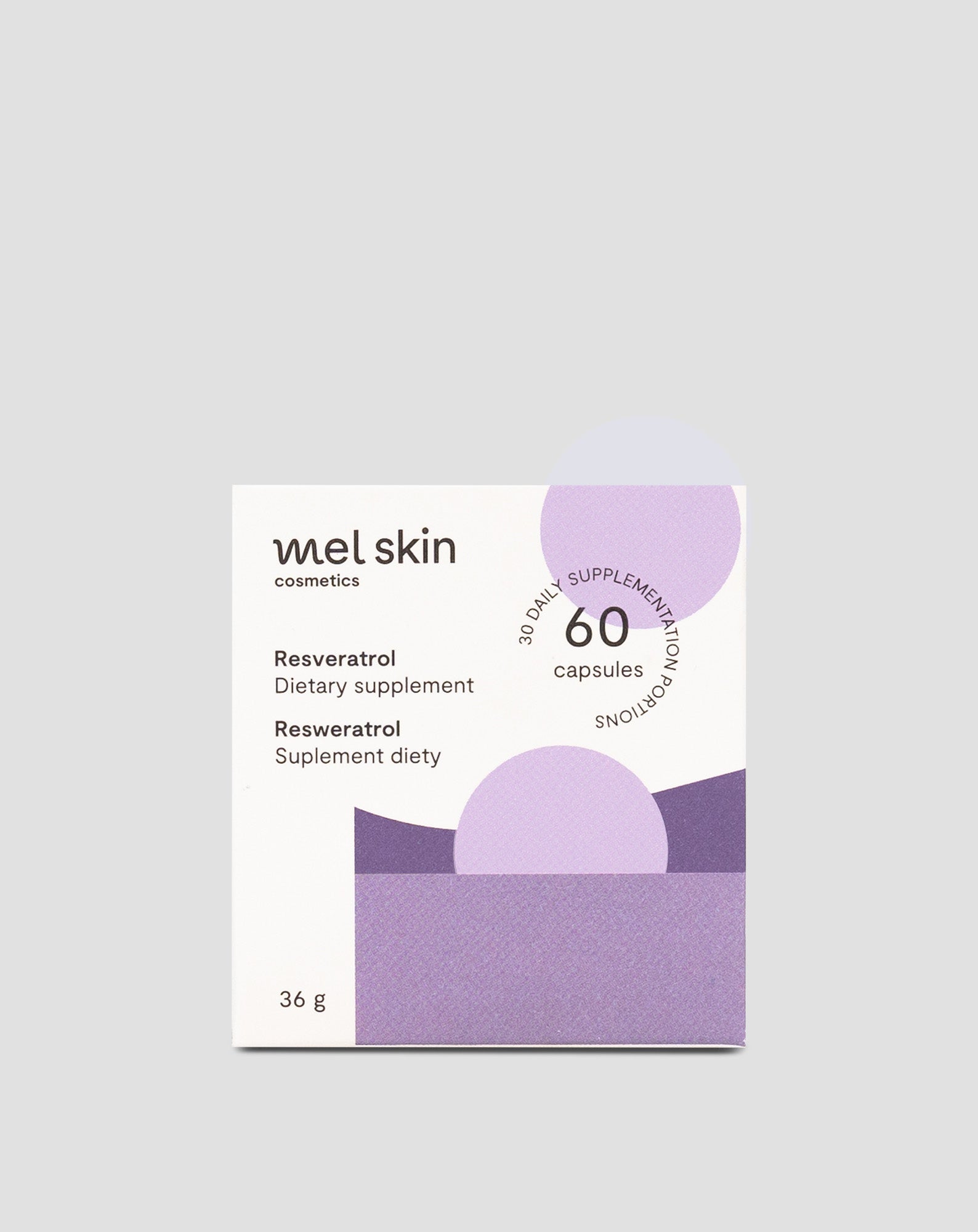 Resveratrol Mel Skin capsules for the support of the circulatory syste ...